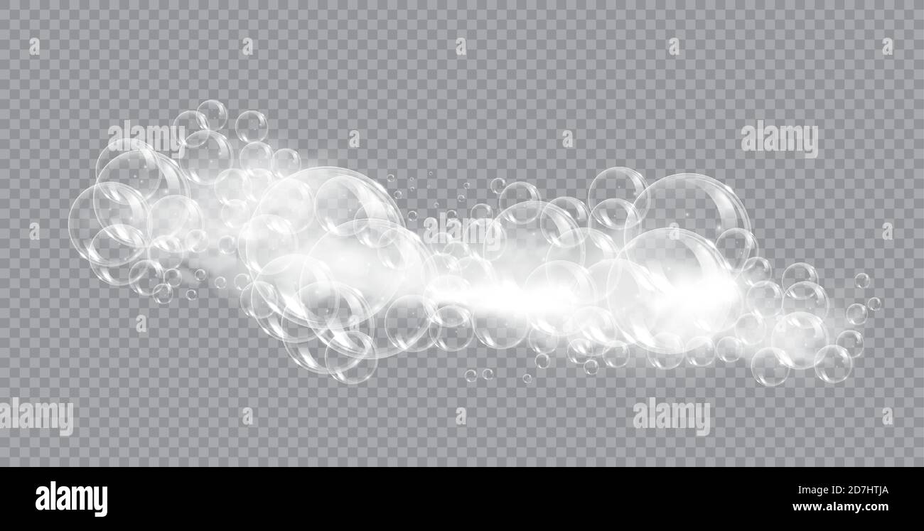 Bath foam soap with bubbles isolated vector illustration on transparent ...