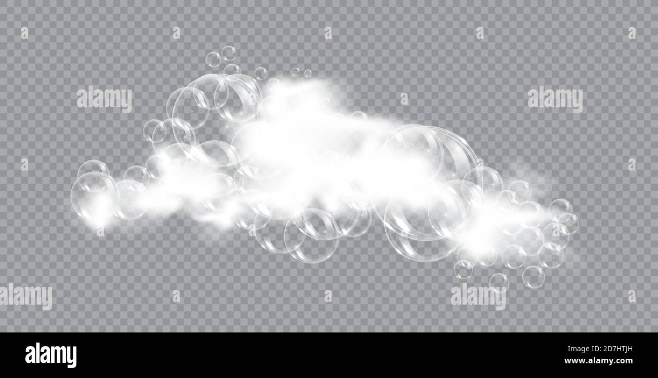 Bath foam soap with bubbles isolated vector illustration on transparent ...