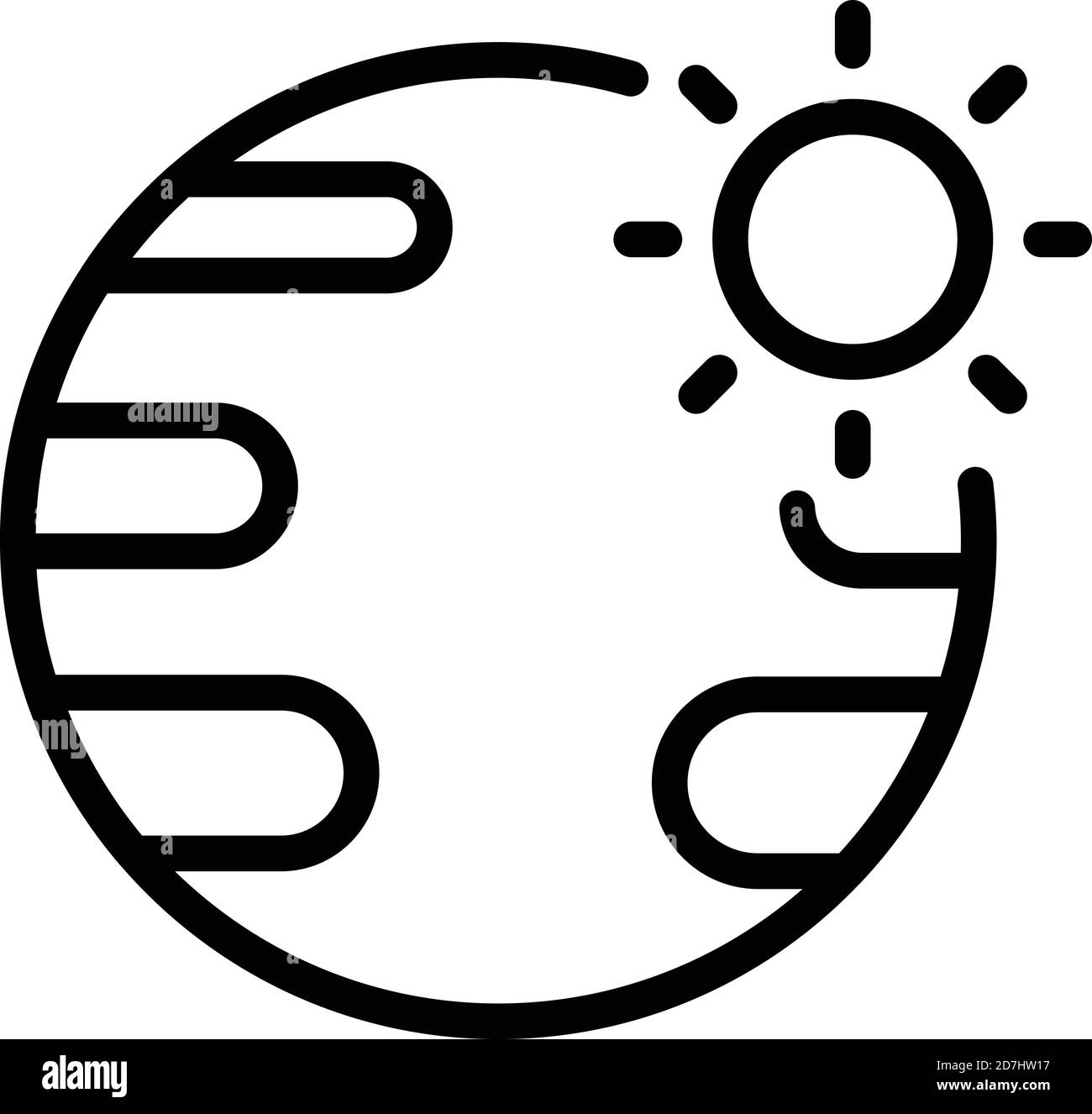 Hot planet icon. Outline hot planet vector icon for web design isolated ...