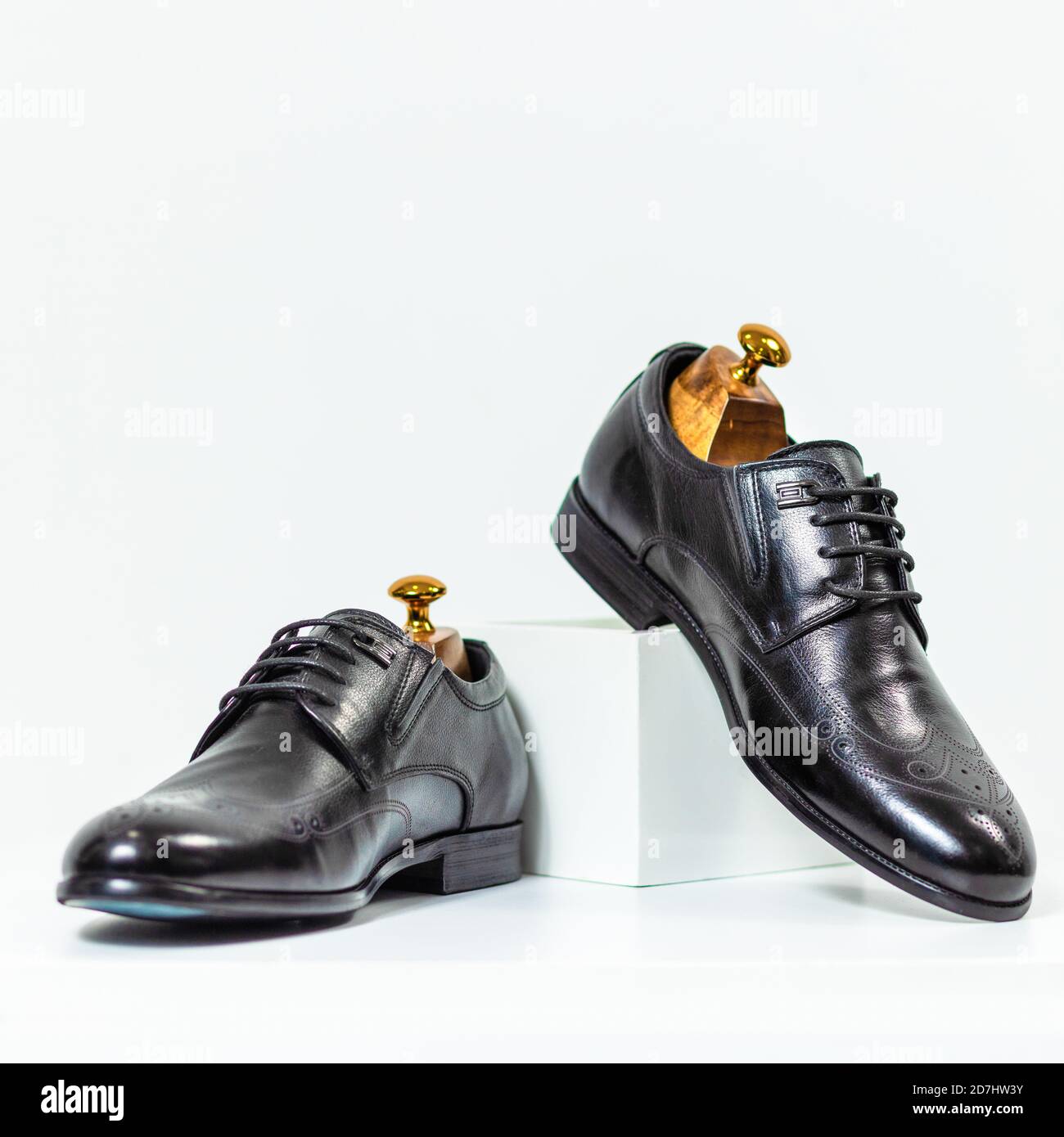 Men's classic black shoes close up Stock Photo - Alamy