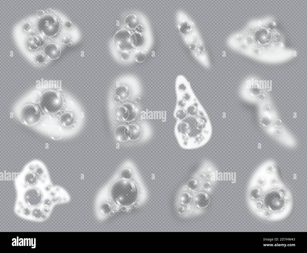 Bath foam soap with bubbles isolated vector illustration on transparent ...