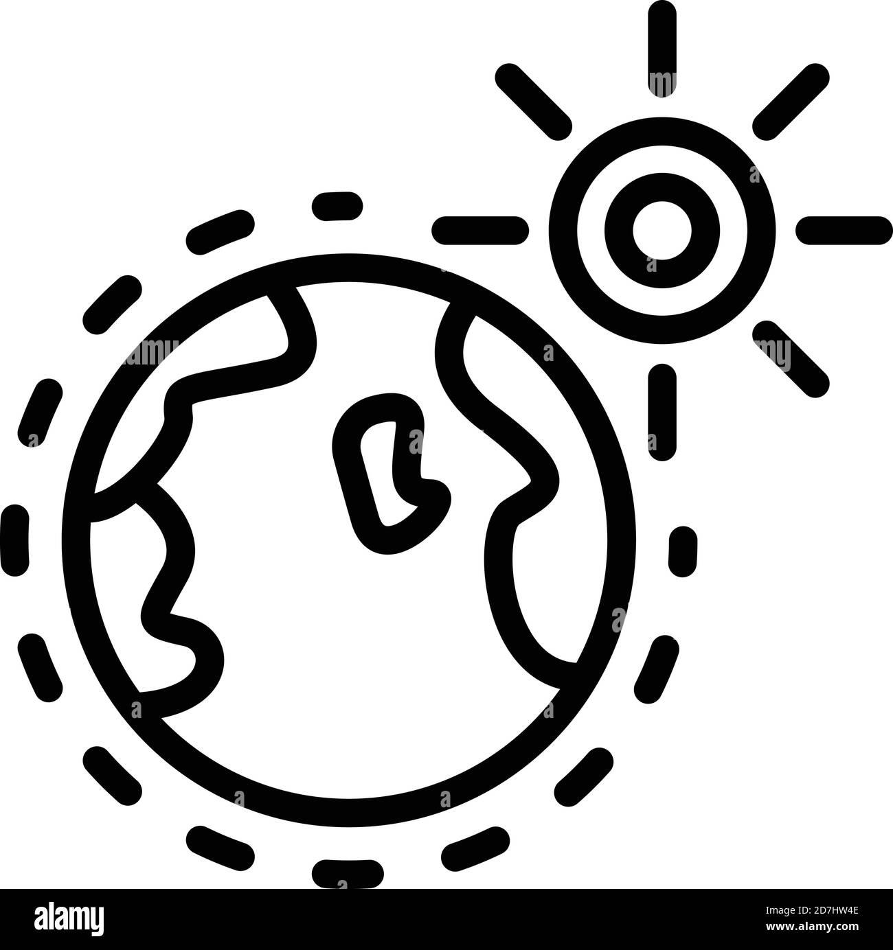 Space global warming icon. Outline space global warming vector icon for ...