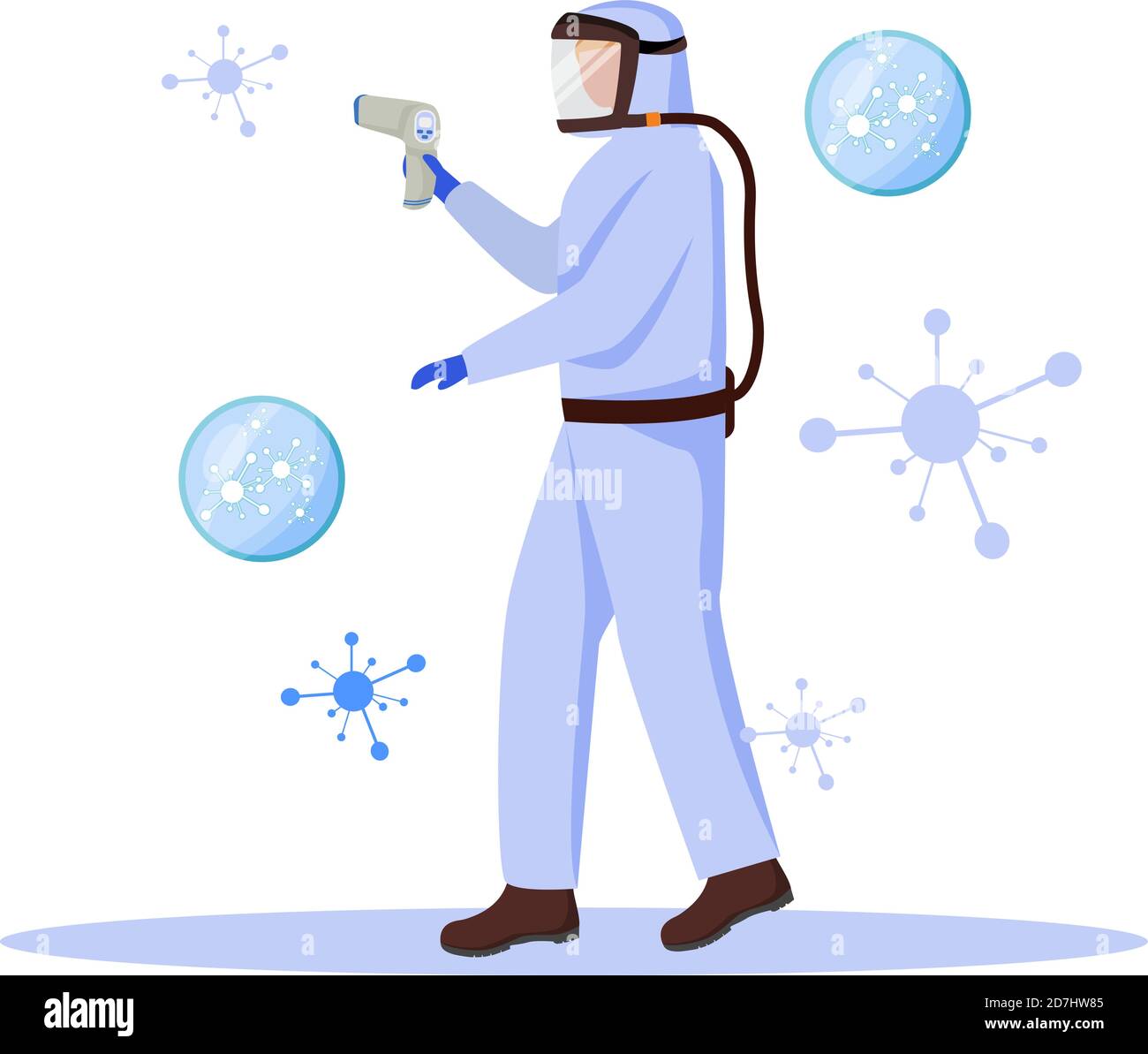 Person in hazard suit flat color vector faceless character Stock Vector ...
