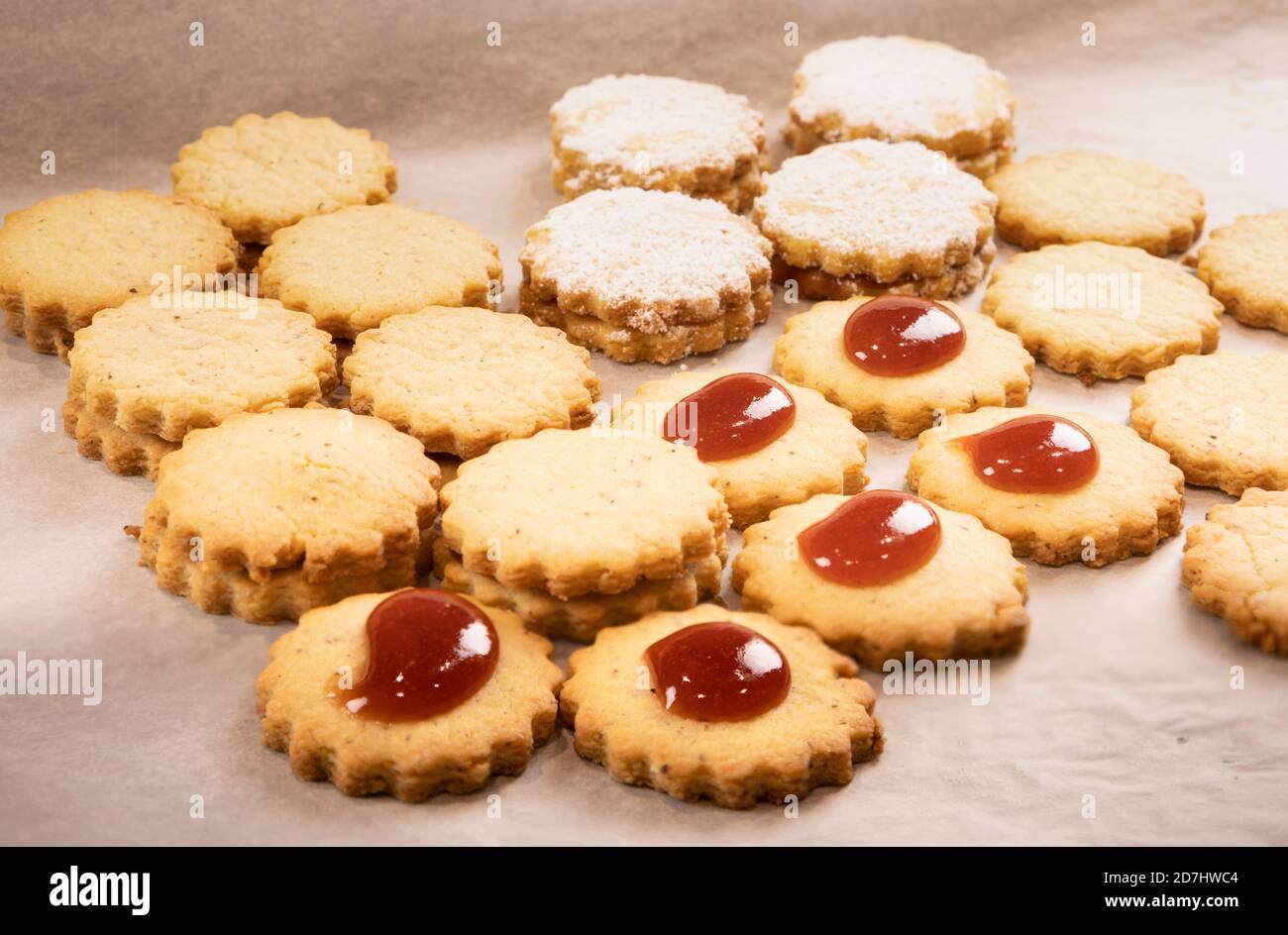 Christmas baking: German jam cookies (Spitzbuben) in different stages ...