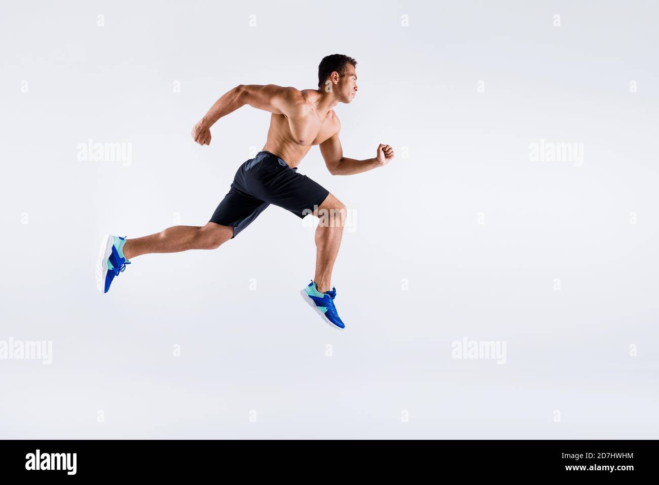 Full length body size view of his he nice attractive dedicated devoted ...