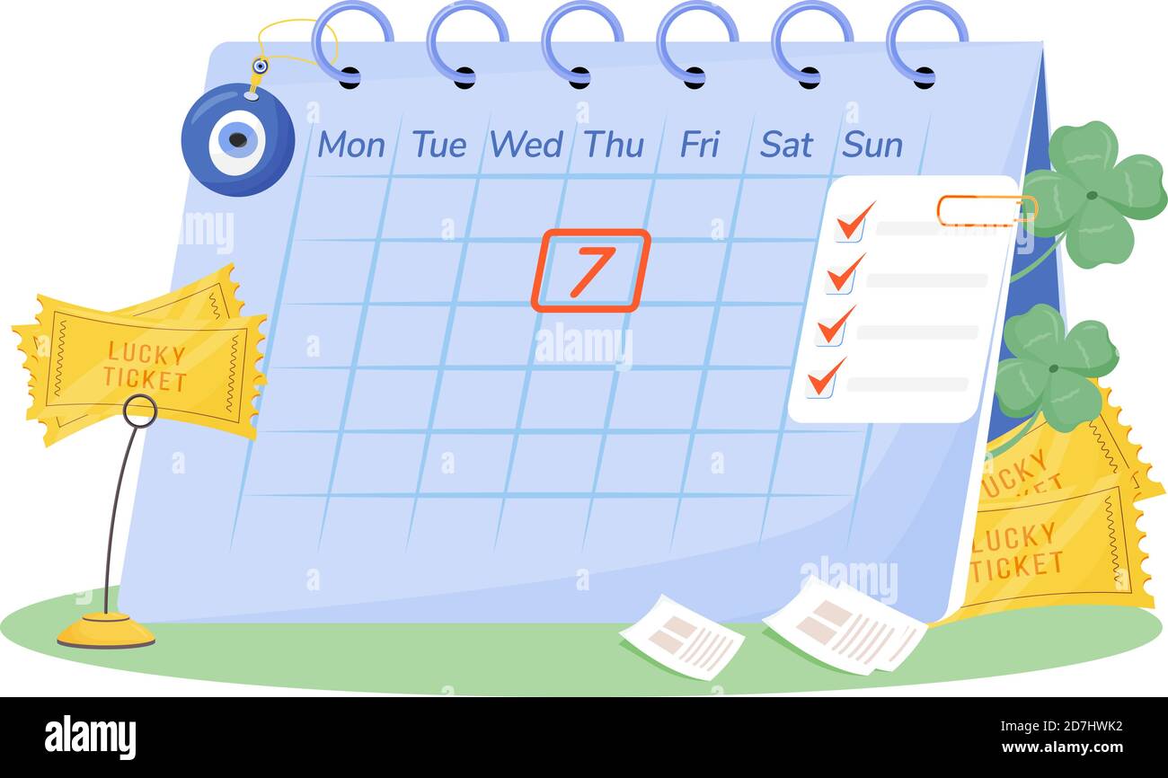 Tuesday 7th flat concept vector illustration Stock Vector Image & Art ...
