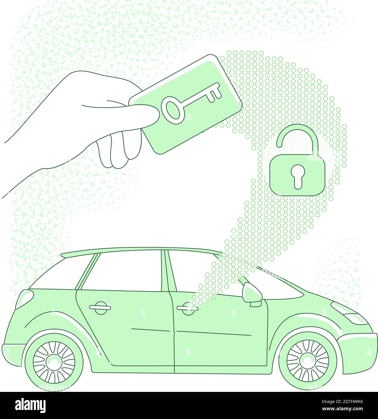 Keycard thin line concept vector illustration Stock Vector Image & Art ...