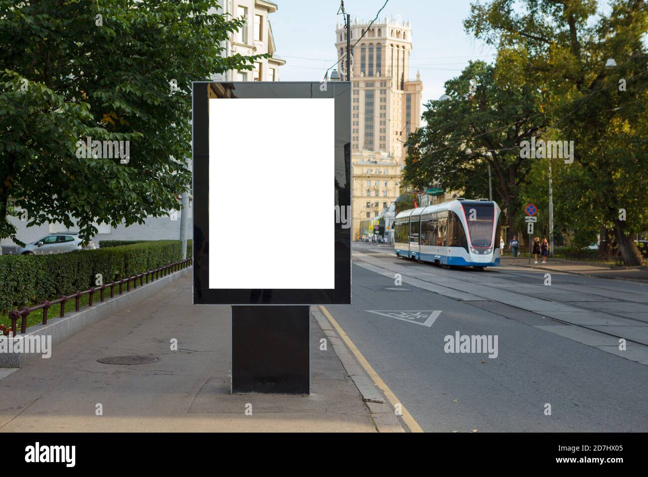 Advertising billboard stand mock up on the street Stock Photo - Alamy