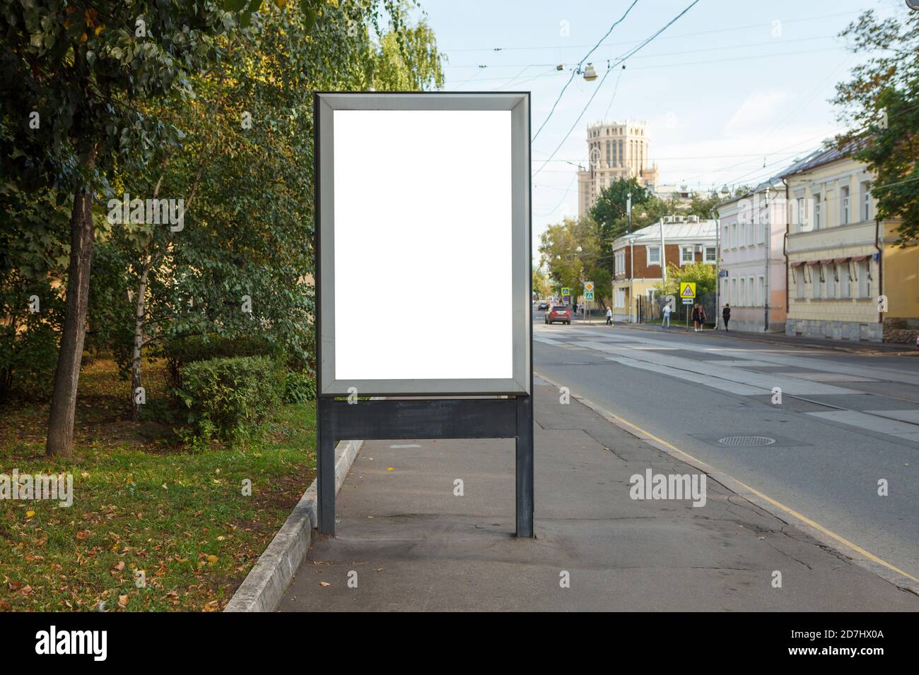 Advertising billboard stand mock up on the street Stock Photo - Alamy