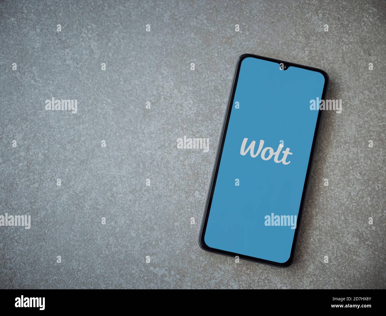 Lod, Israel - July 8, 2020: Wolt app launch screen with logo on the ...