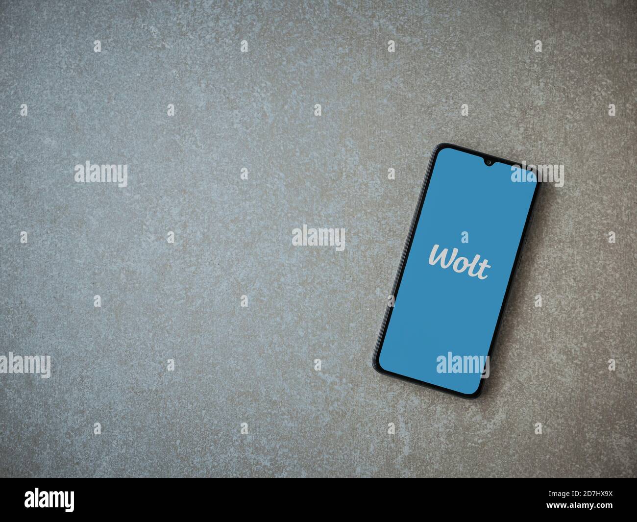 Lod, Israel - July 8, 2020: Wolt app launch screen with logo on the ...
