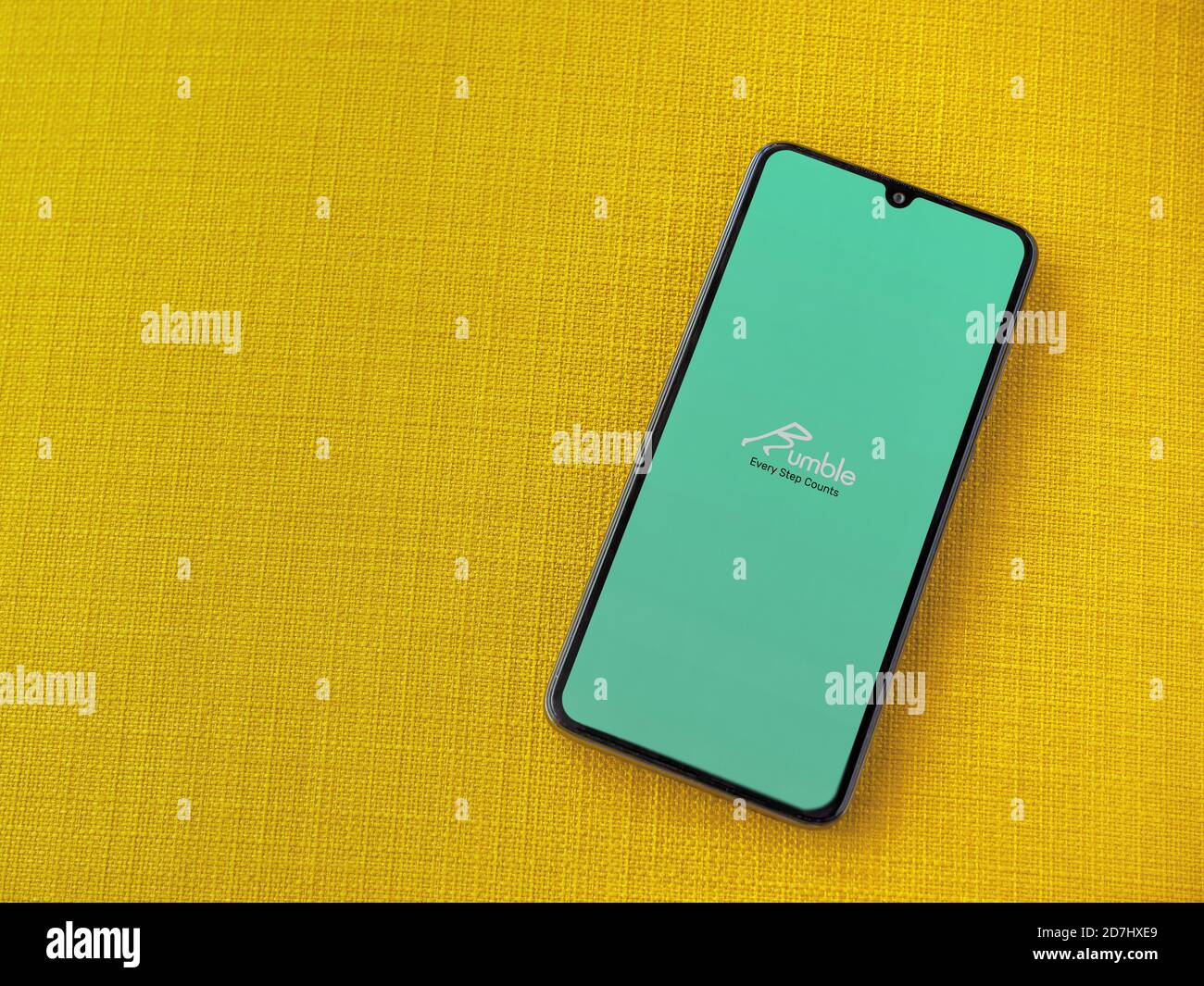 Lod, Israel - July 8, 2020: Rumble app launch screen with logo on the ...