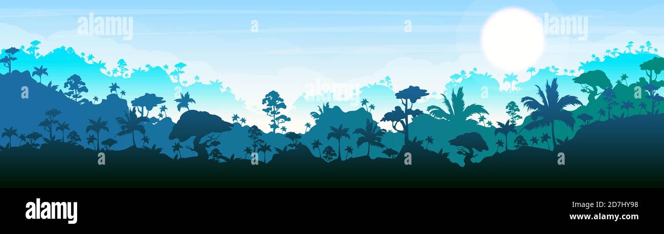 Jungle flat color vector illustration Stock Vector Image & Art - Alamy