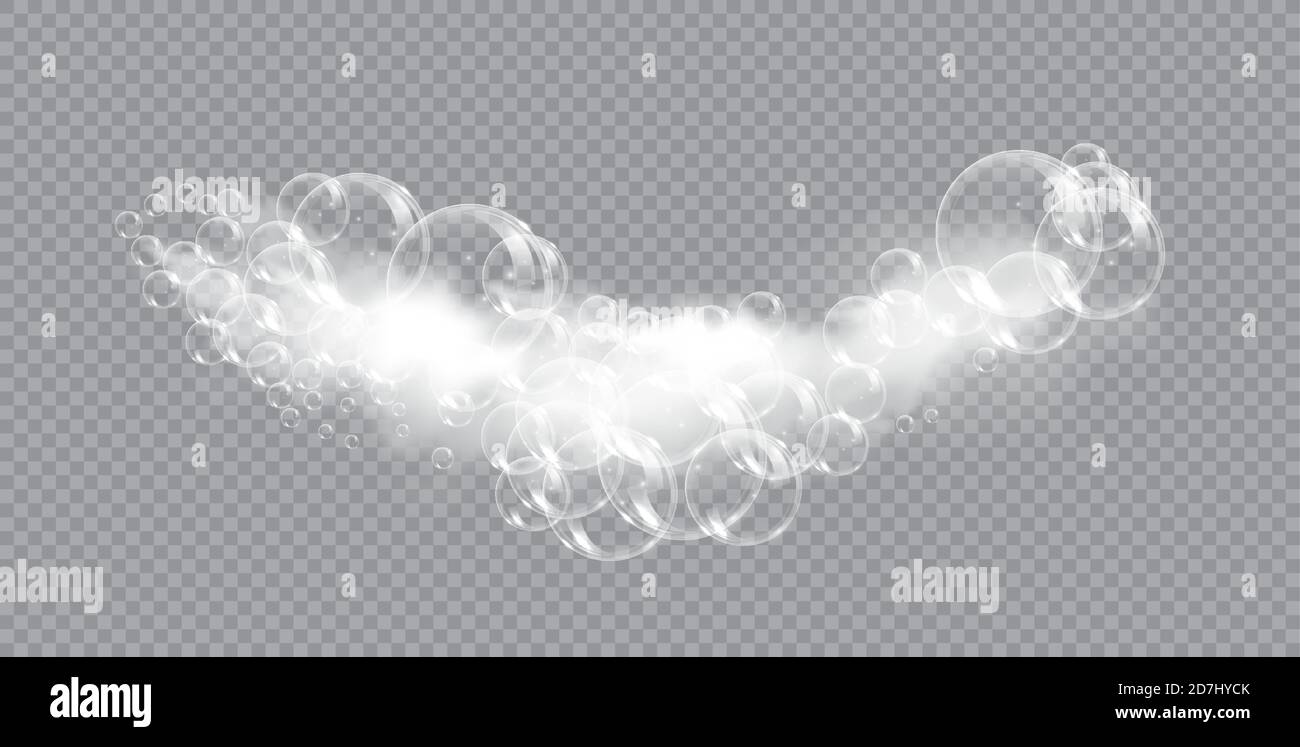 Bath foam soap with bubbles isolated vector illustration on transparent ...