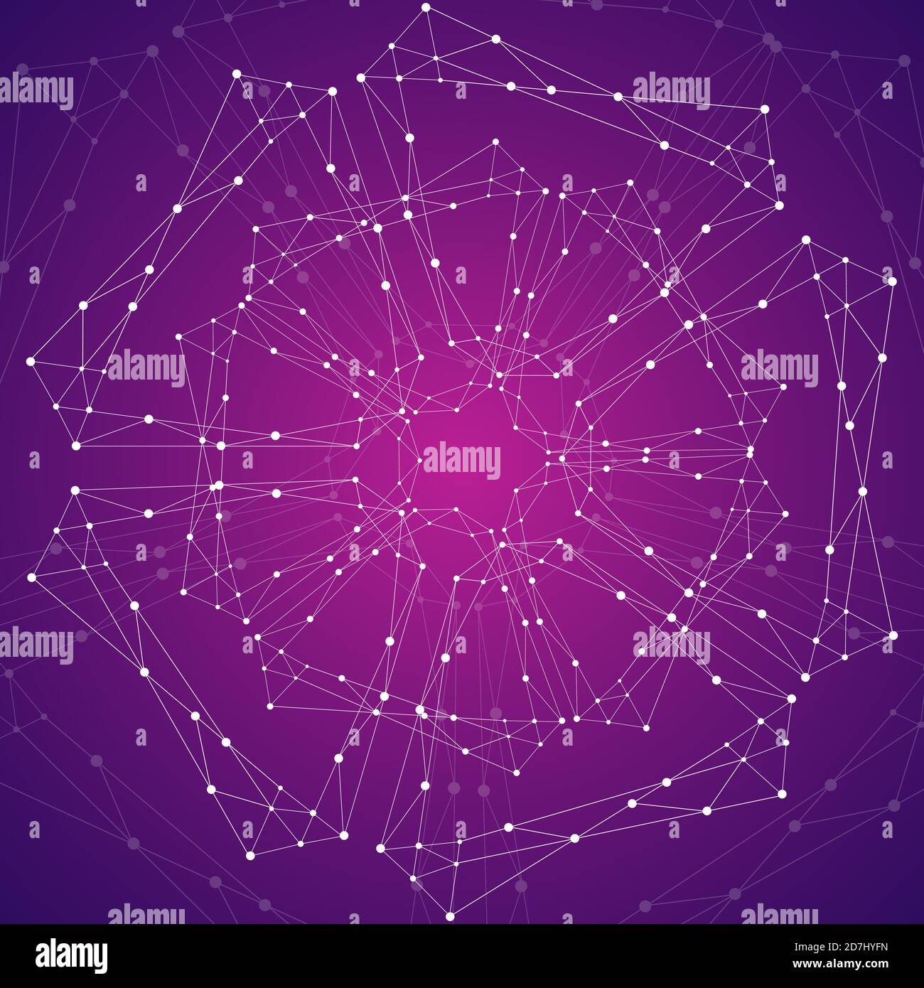 Abstract sphere connected violet dots hi-res stock photography and ...