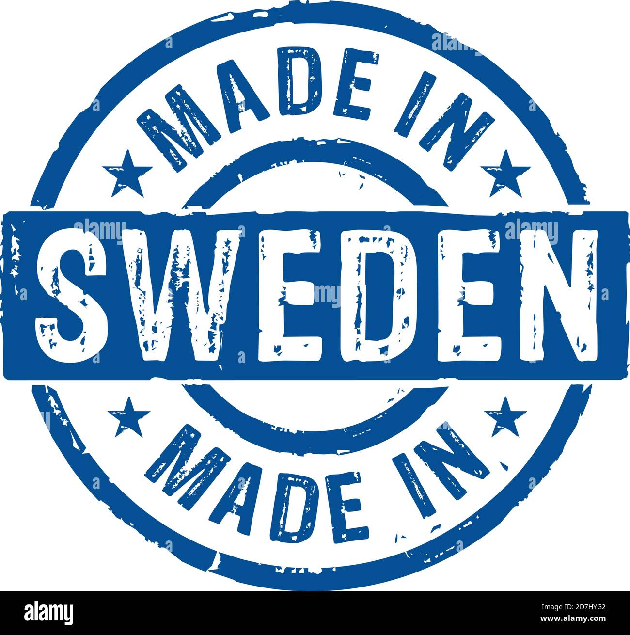 Made in Sweden grunge stamp vector icon. Factory, manufacturing and ...