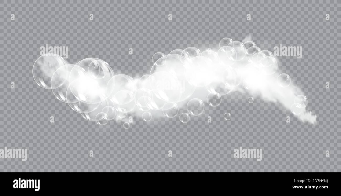 Bath foam soap with bubbles isolated vector illustration on transparent ...
