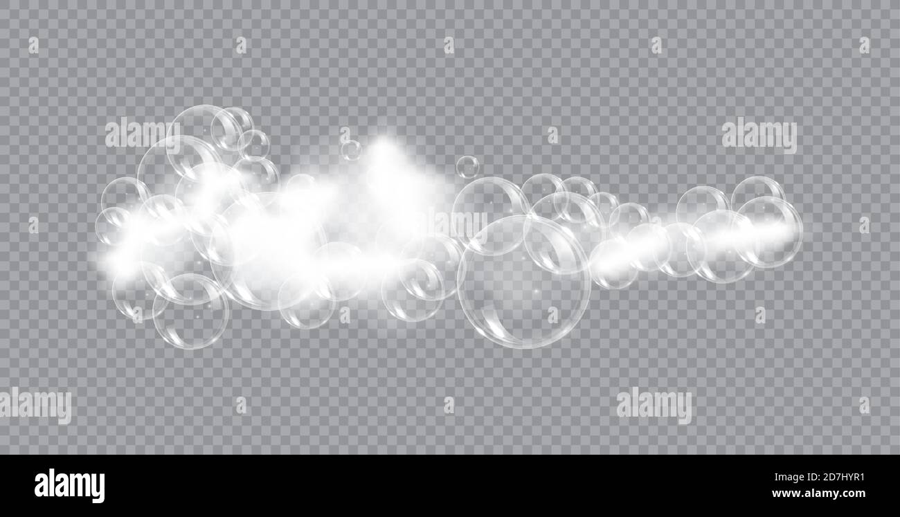 Bath foam soap with bubbles isolated vector illustration on transparent ...