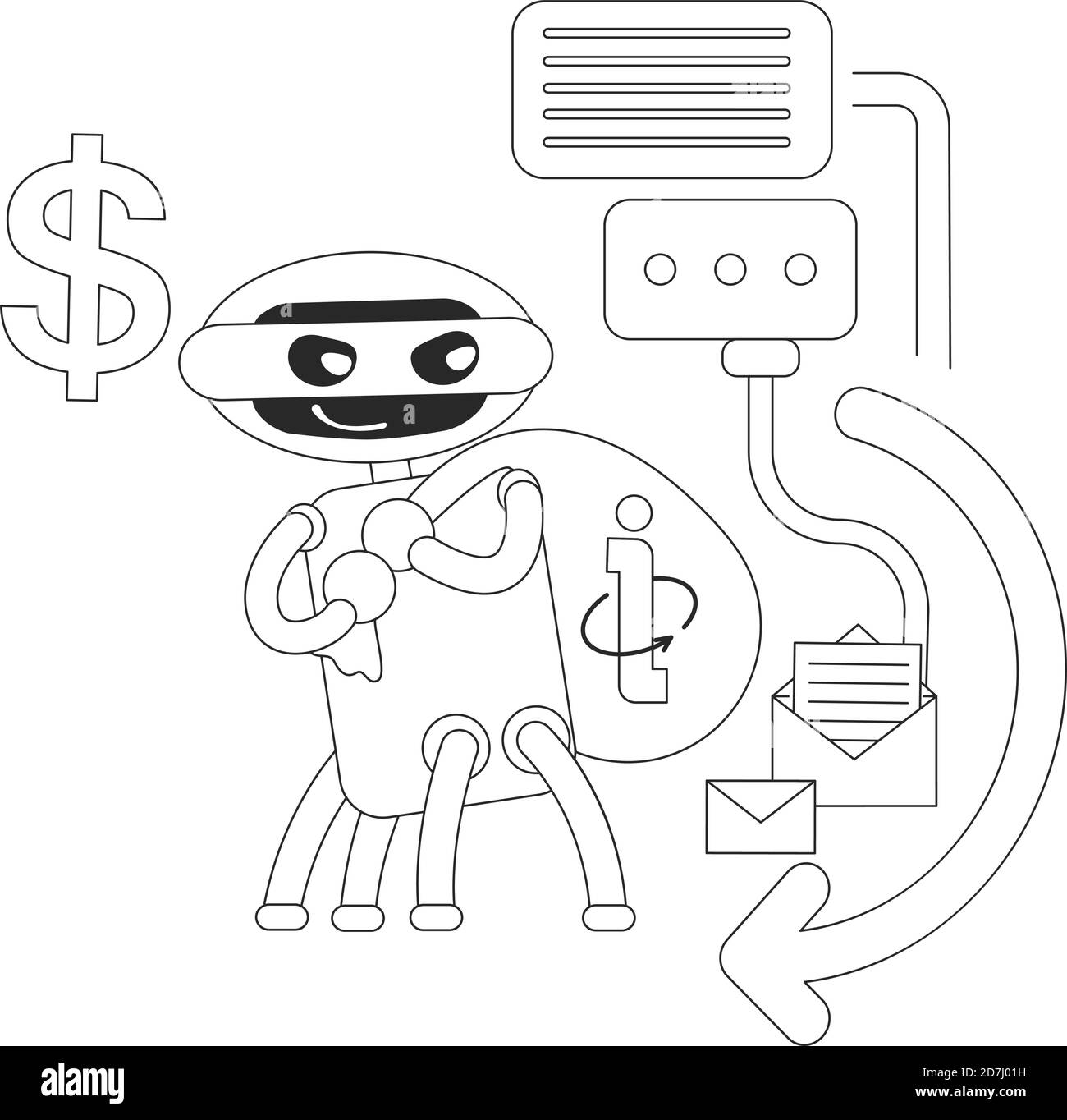 Information scraper bot thin line concept vector illustration Stock Vector Image & Art - Alamy