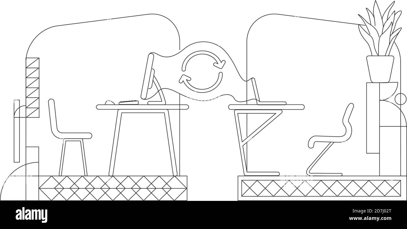 Online connection outline vector illustration Stock Vector Image & Art ...