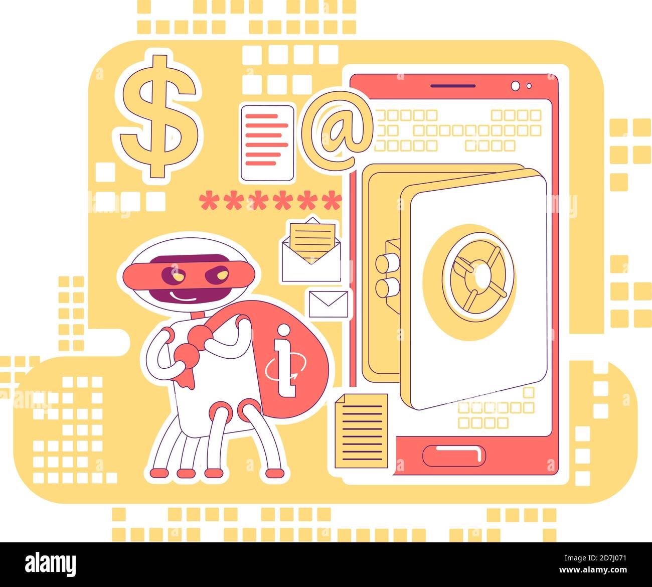 Scraper bot thin line concept vector illustration Stock Vector Image ...