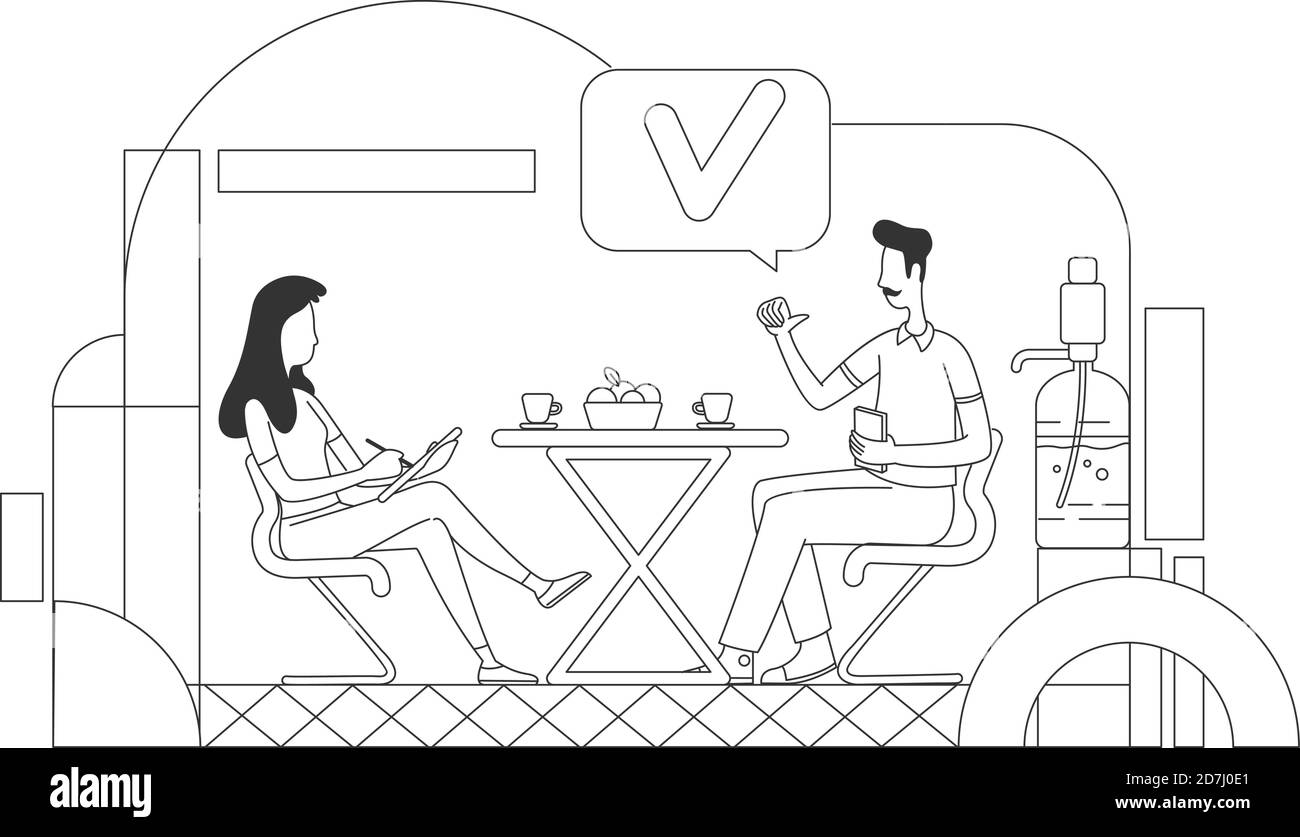 Self presentation skills thin line vector illustration Stock Vector ...