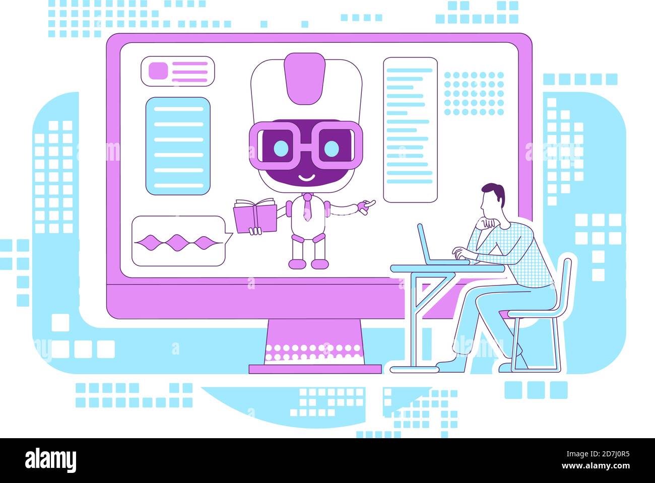 Education assistant bot illustration Stock Vector Image & Art - Alamy