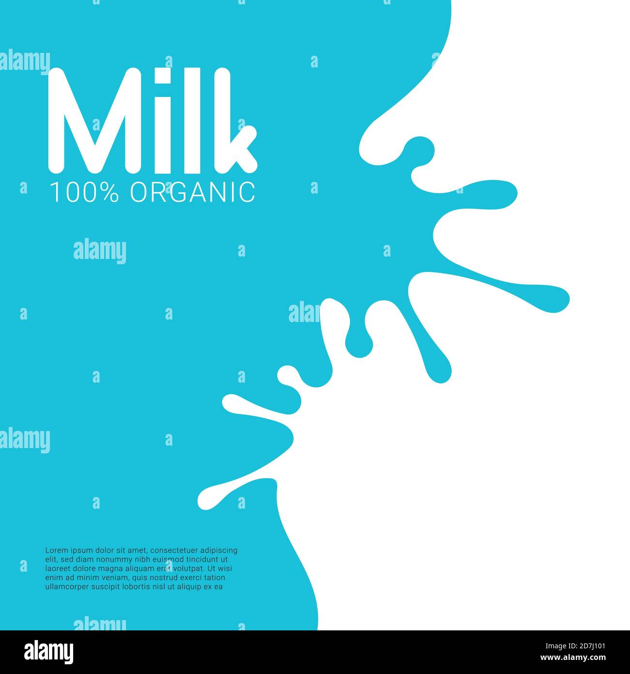 Milk minimal poster. Modern background with organic splash. Milk and ...