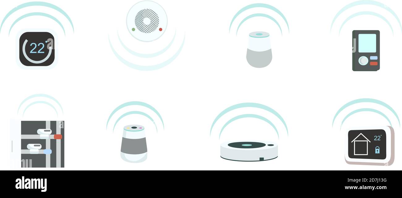 Smart devices flat color vector objects set Stock Vector Image & Art ...