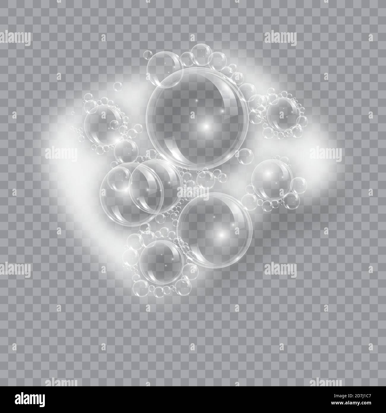 Bath foam soap with bubbles isolated vector illustration on transparent ...