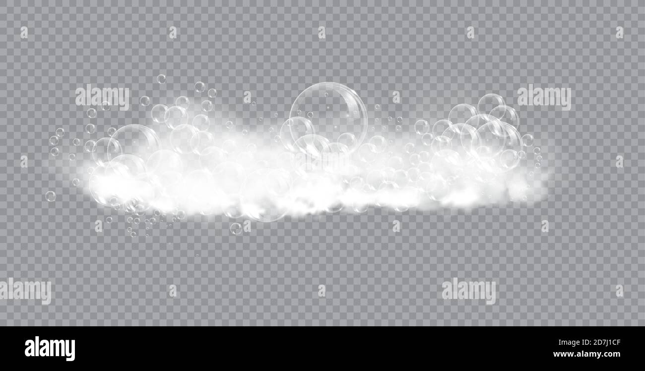 Bath foam soap with bubbles isolated vector illustration on transparent ...