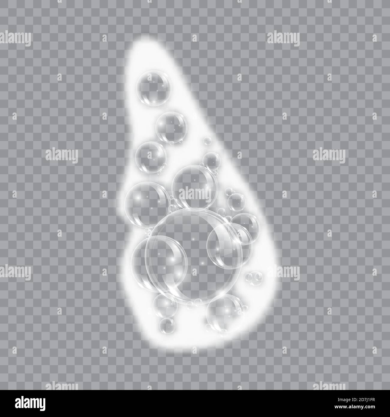 Bath foam soap with bubbles isolated vector illustration on transparent ...