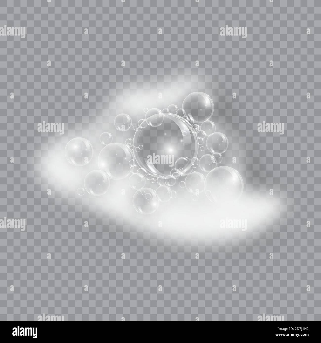 Bath foam soap with bubbles isolated vector illustration on transparent ...