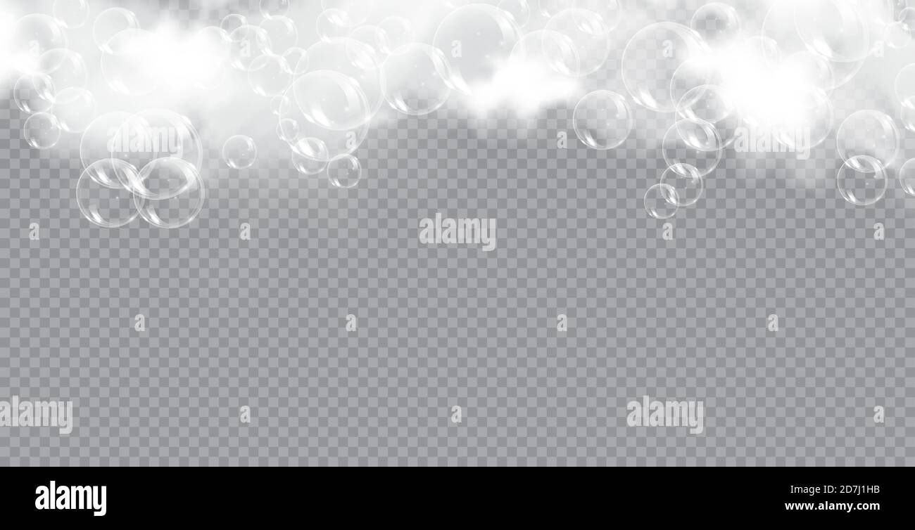 Bath foam soap with bubbles isolated vector illustration on transparent ...