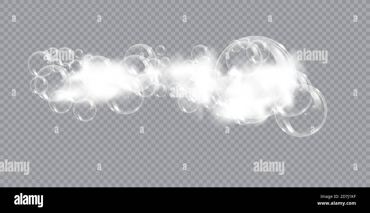 Bath foam soap with bubbles isolated vector illustration on transparent ...