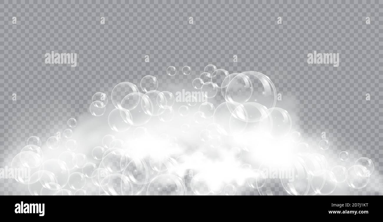 Bath foam soap with bubbles isolated vector illustration on transparent ...