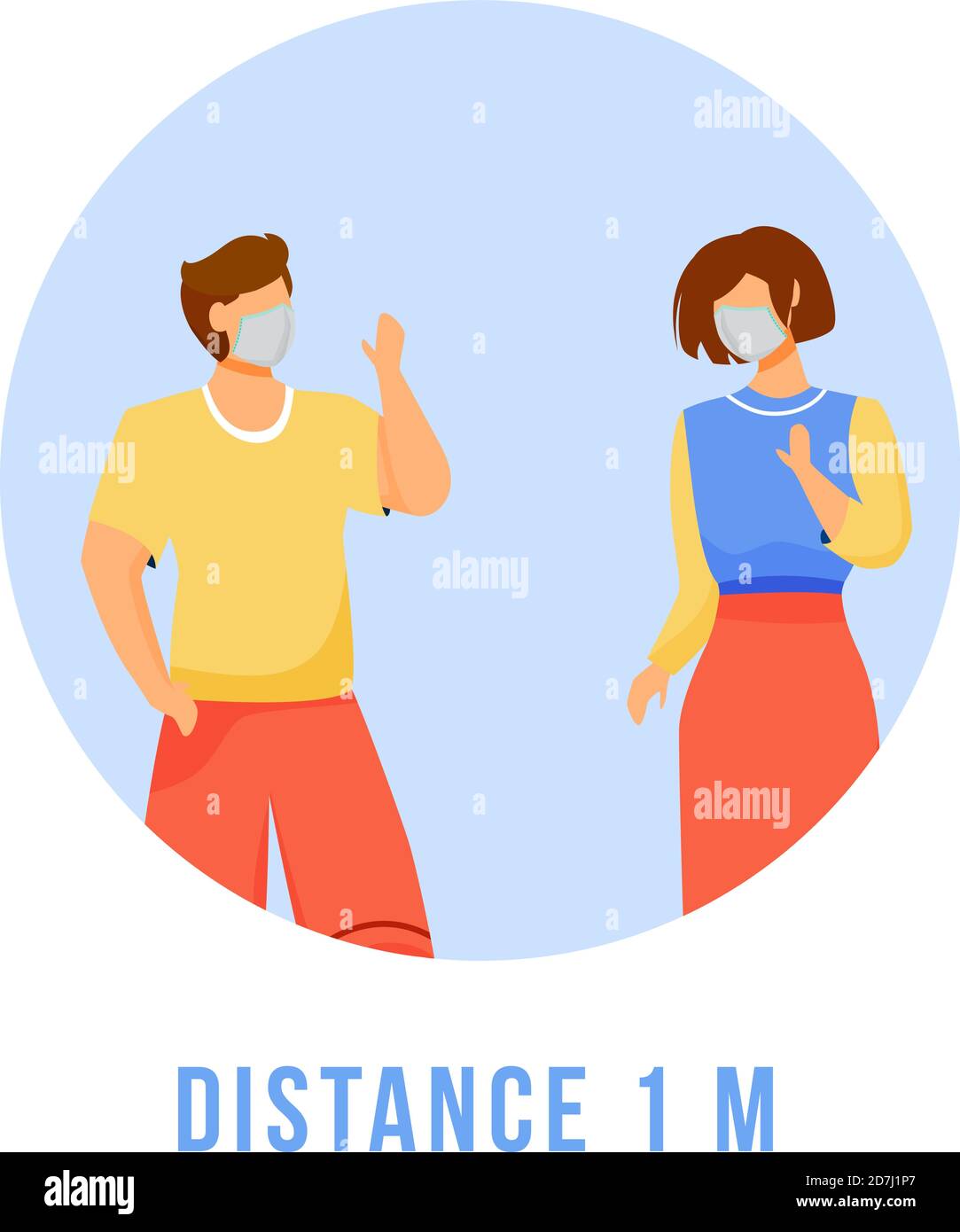 Keep distance 1 meter flat detailed icon Stock Vector Image & Art - Alamy