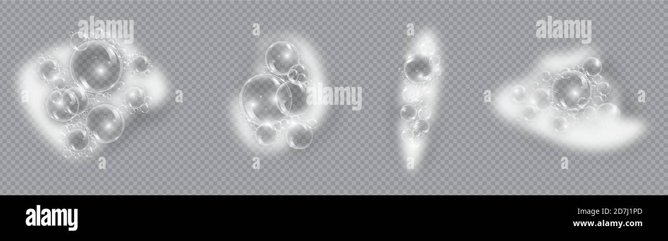 Bath foam soap with bubbles isolated vector illustration on transparent ...