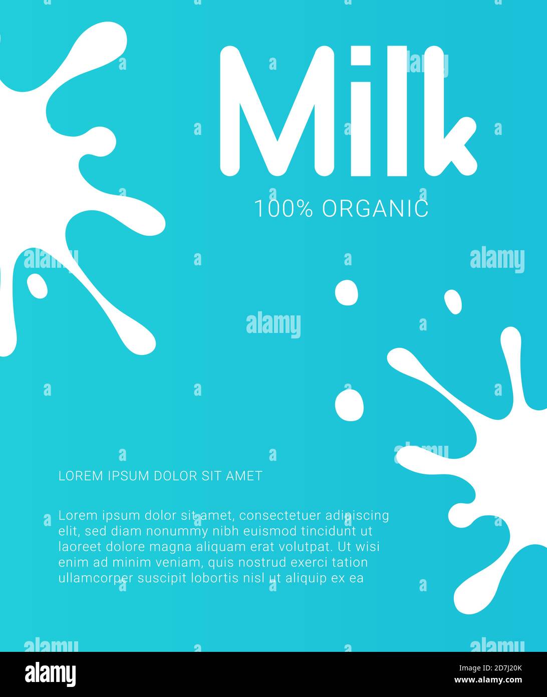 Milk minimal poster. Modern background with organic splash. Milk and ...