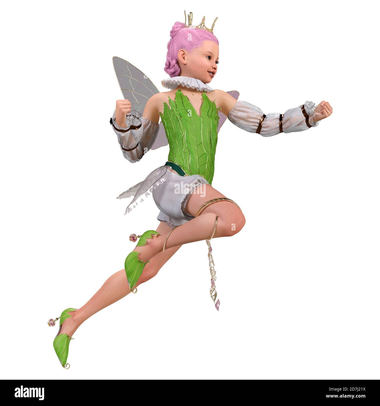 3D rendering of a little fantasy forest fairy isolated on white ...