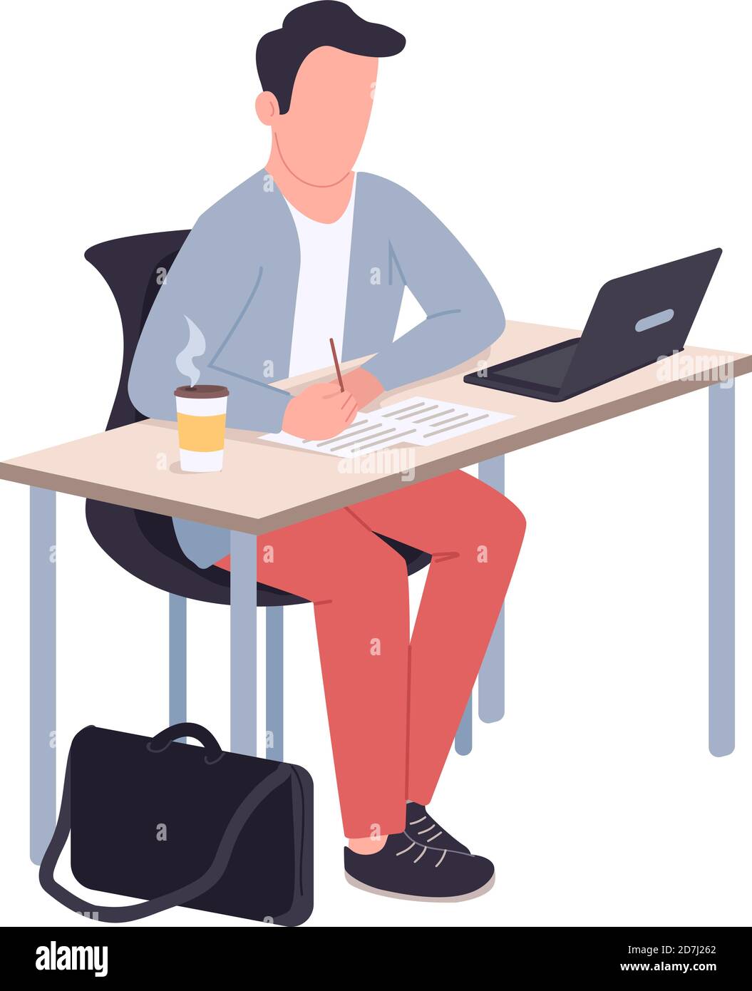 College student flat color vector faceless character Stock Vector Image ...