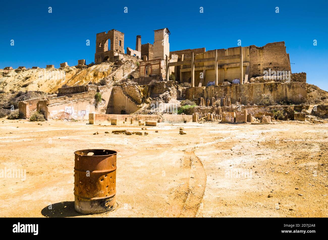 Building ruins near an old mine in Mazarron, Spain Stock Photo - Alamy