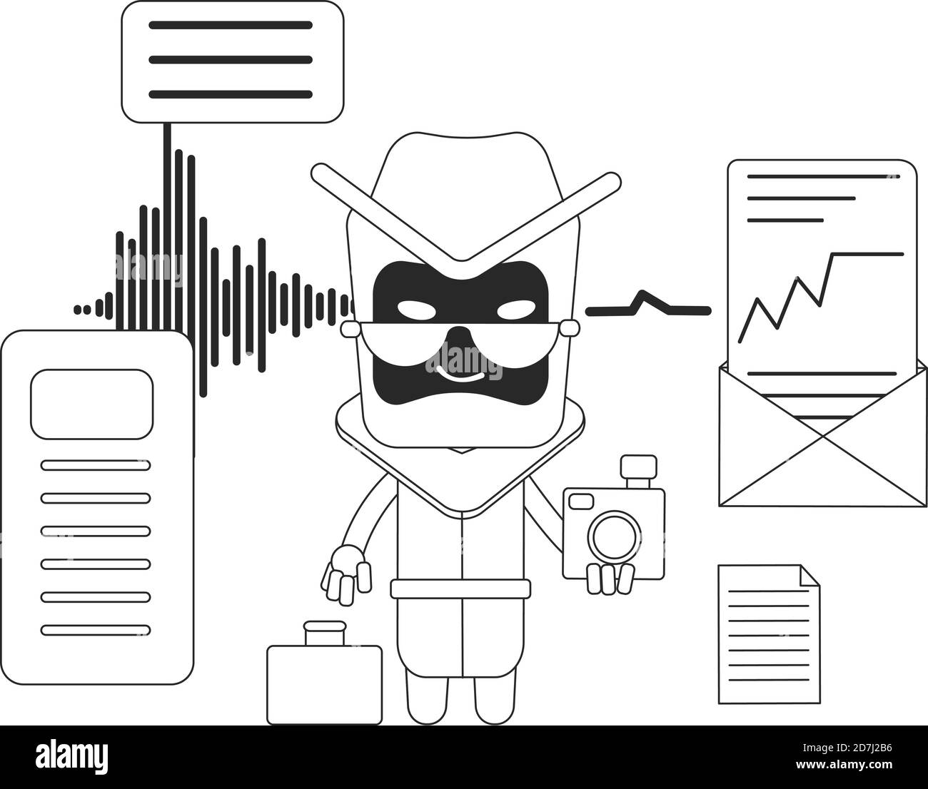Spy bot thin line concept vector illustration Stock Vector Image & Art ...