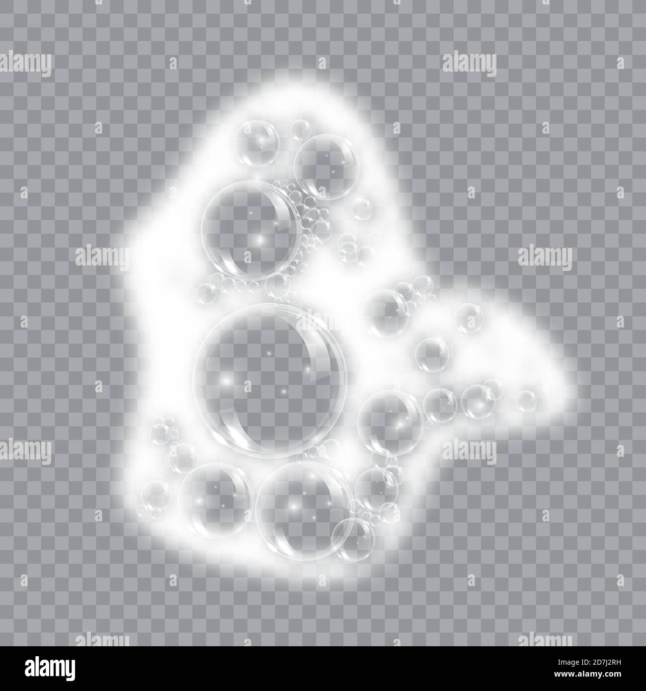 Bath foam soap with bubbles isolated vector illustration on transparent ...