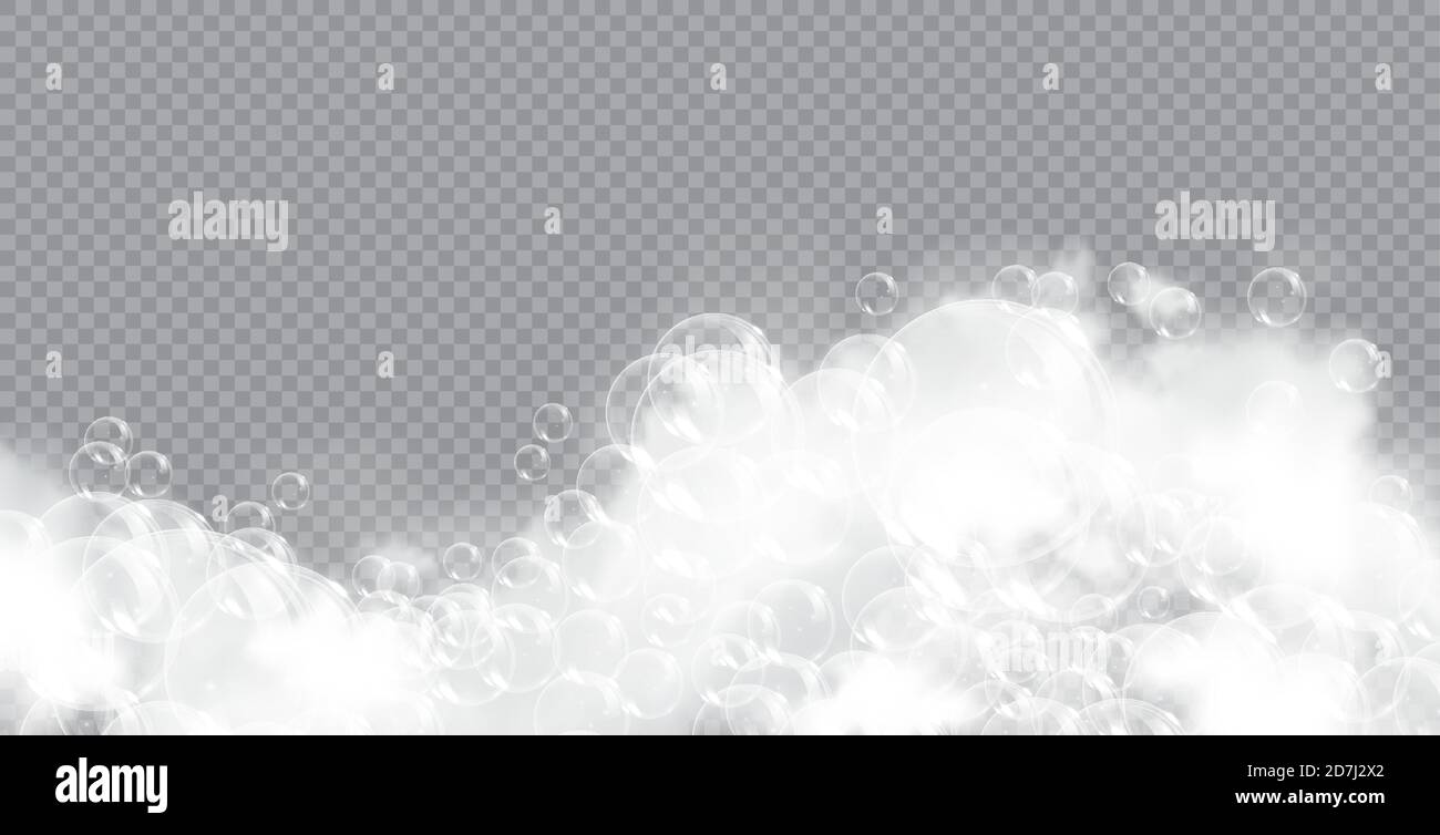 Bath foam soap with bubbles isolated vector illustration on transparent ...