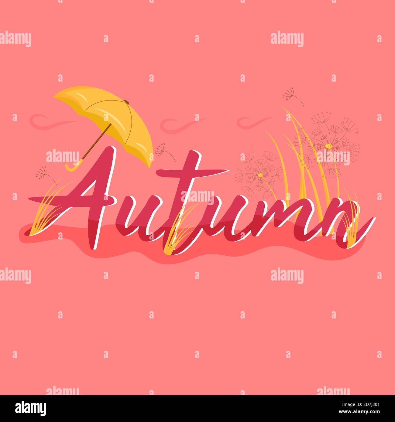 Rain umbrella advertising poster Stock Vector Images - Alamy