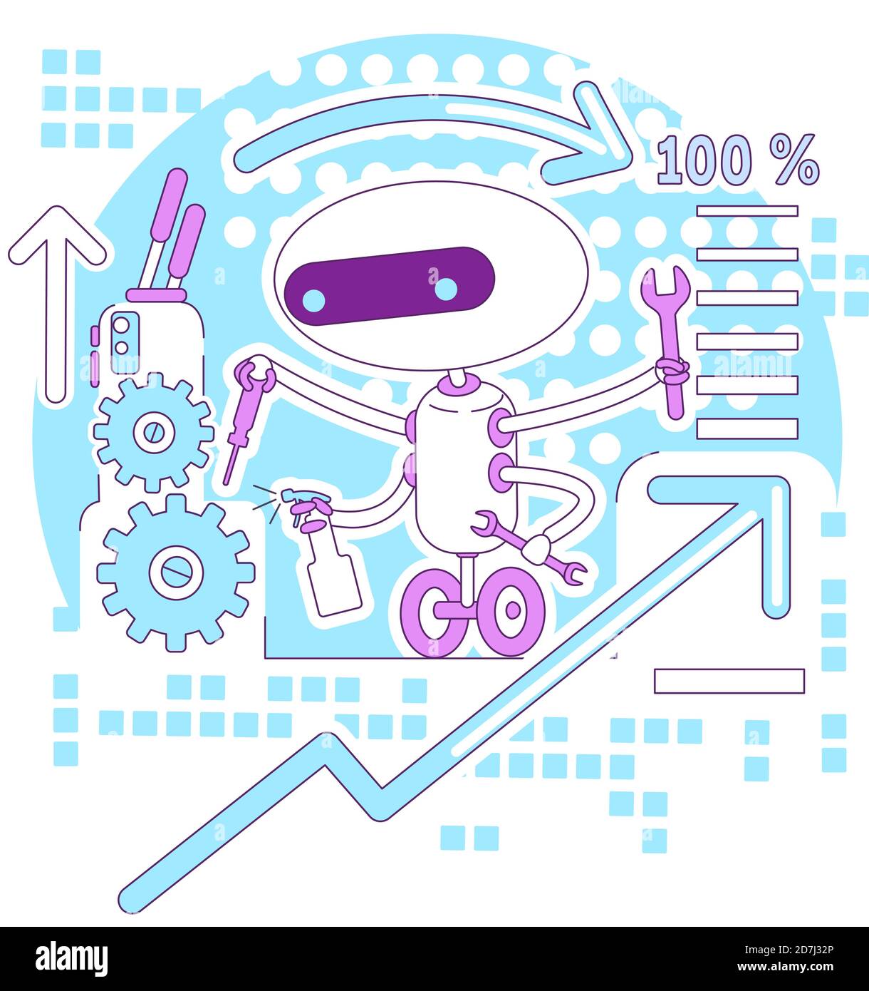 Monitoring bot thin line concept vector illustration Stock Vector Image & Art - Alamy