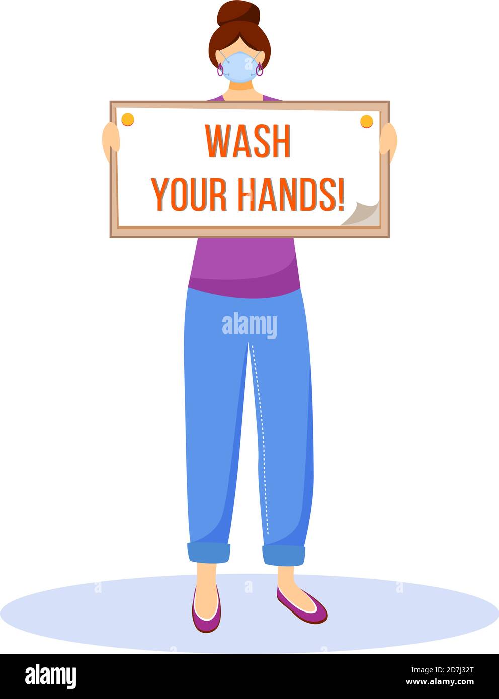 Wash your hands flat color vector faceless character Stock Vector Image ...