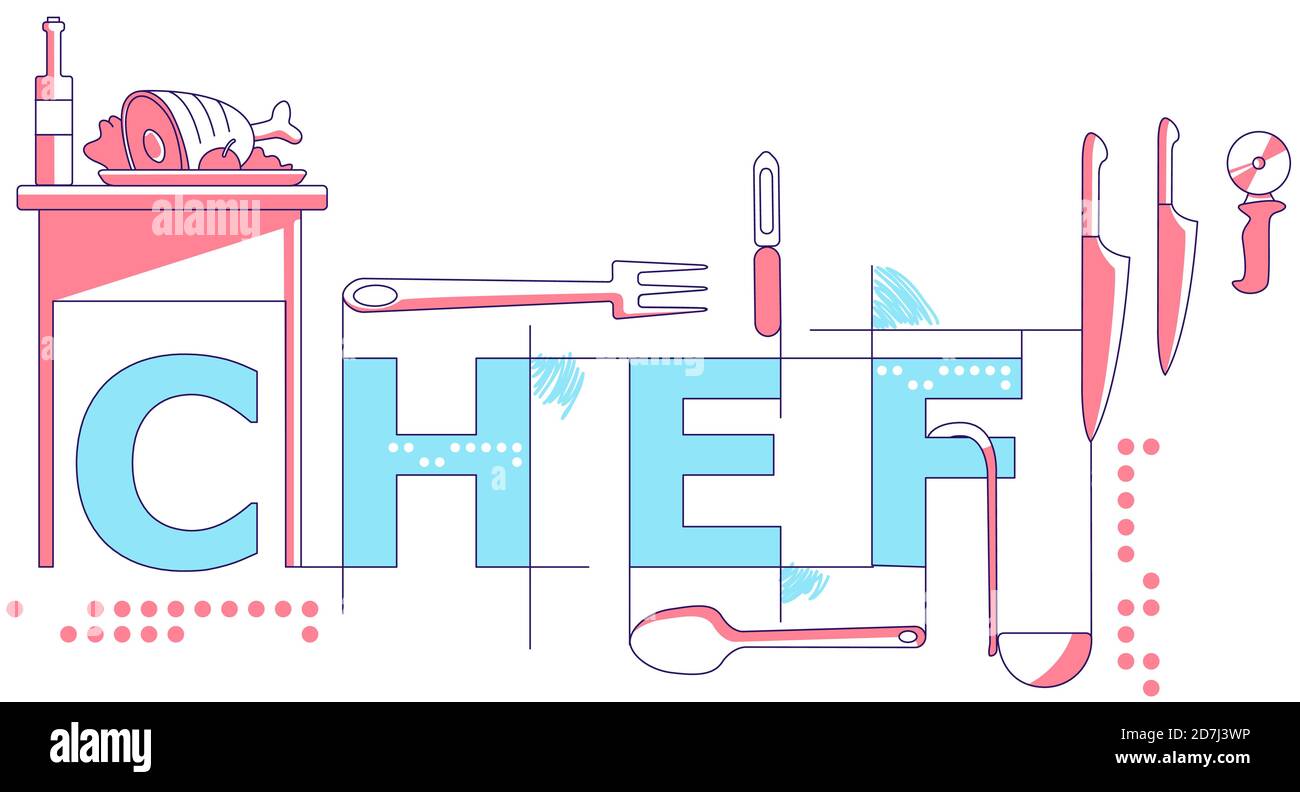 Chef word concepts word concepts thin line vector banner Stock Vector ...