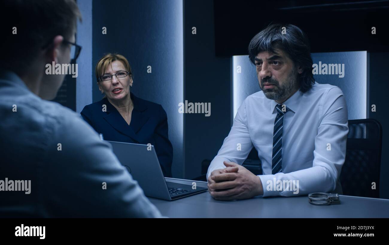 On a Job Interview Two Hiring Managers Ask Young Candidate Questions ...